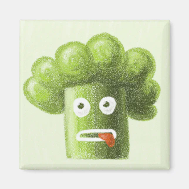 Funny Cartoon Broccoli Is Healthy Food Magnet | Zazzle