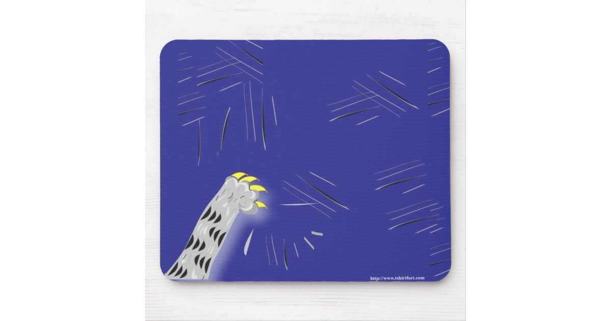 Funny Cartoon Cat Scratch Paw Fun Design Mouse Pad | Zazzle
