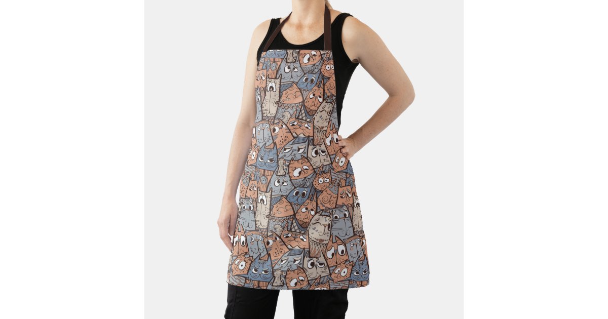 Funny Cartoon Cats Apron | Zazzle