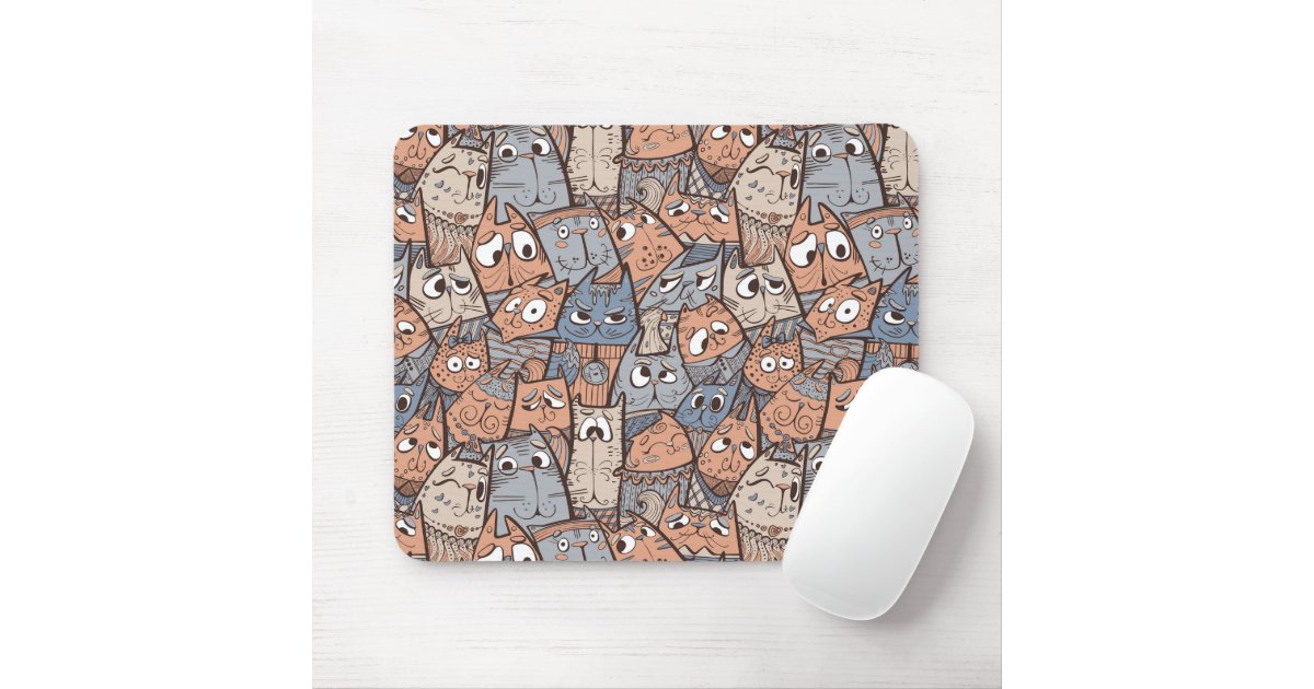 Funny Cartoon Cats Mouse Pad | Zazzle