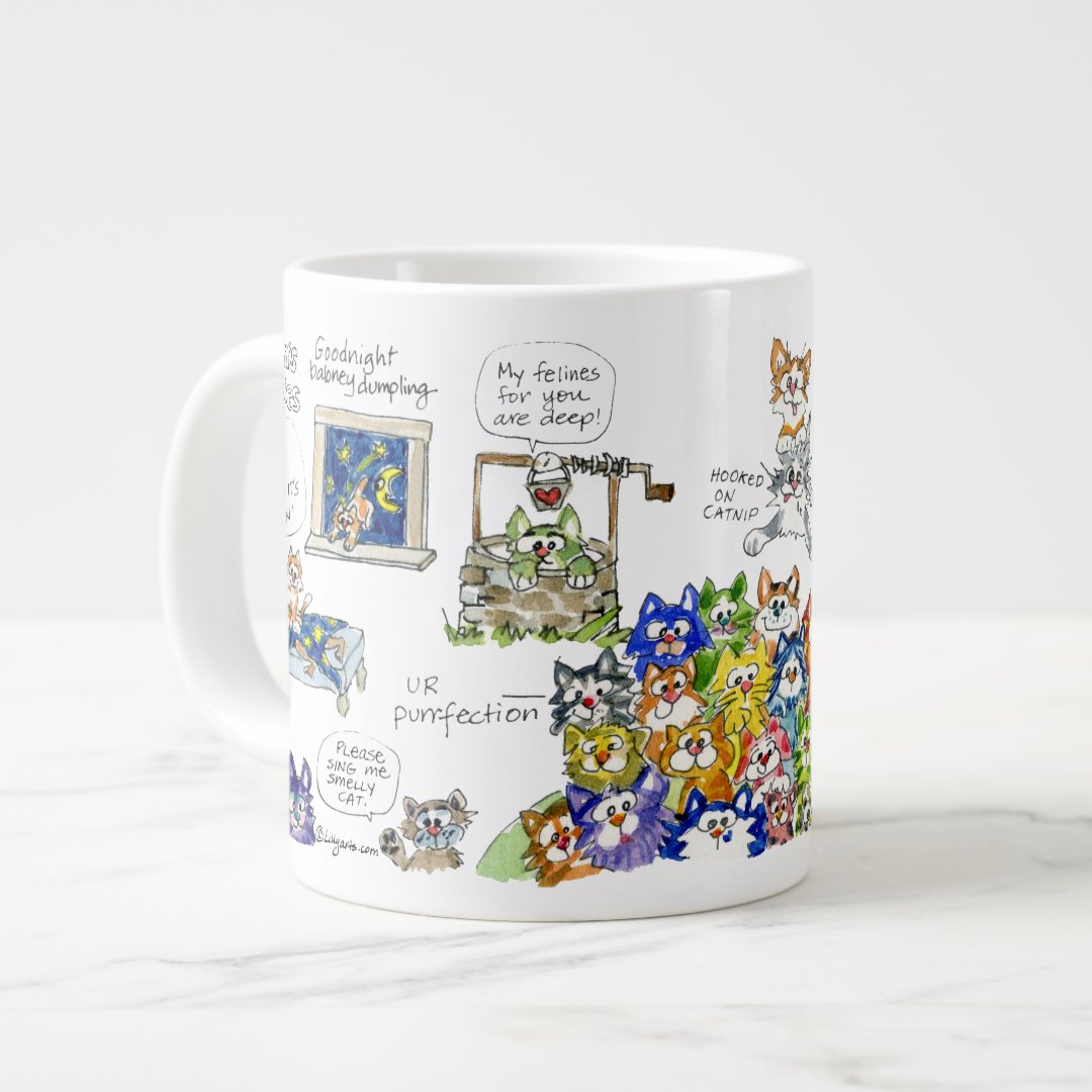 Funny Cartoon Cats Mug | Zazzle