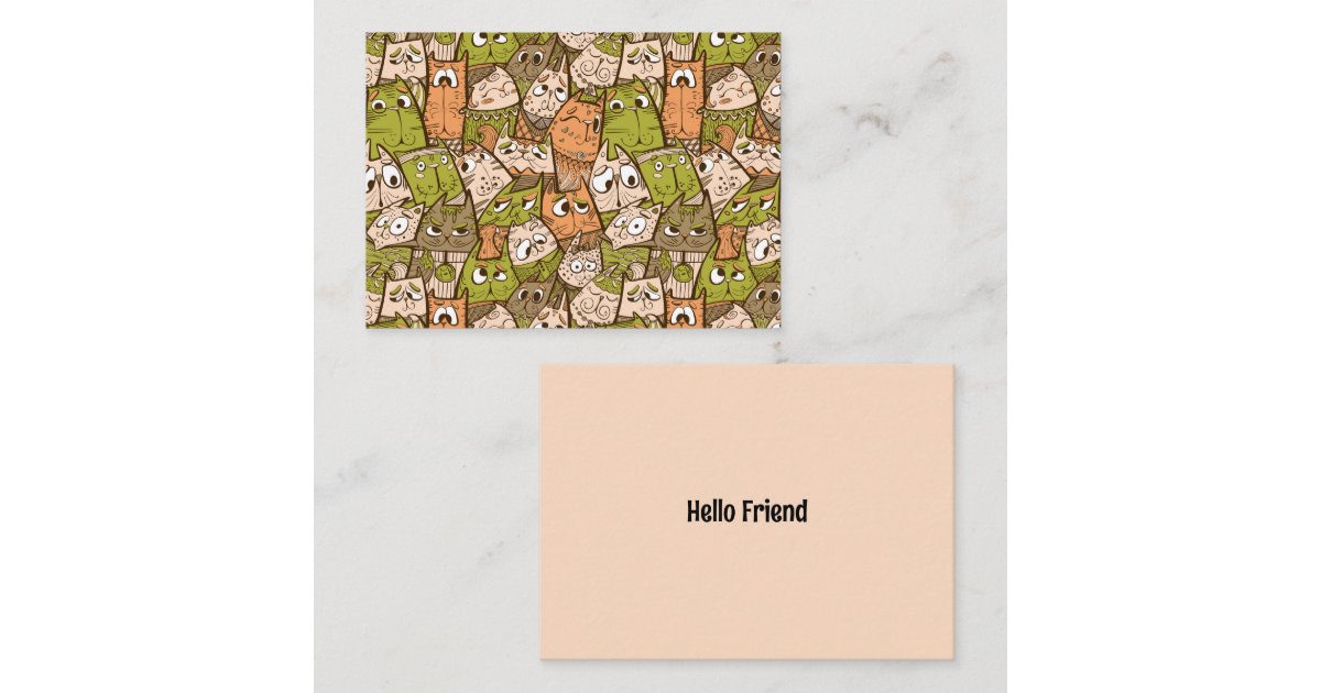 Funny Cartoon Cats Note Card | Zazzle