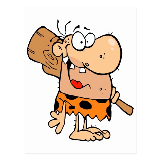 funny cartoon caveman with club postcard | Zazzle.com
