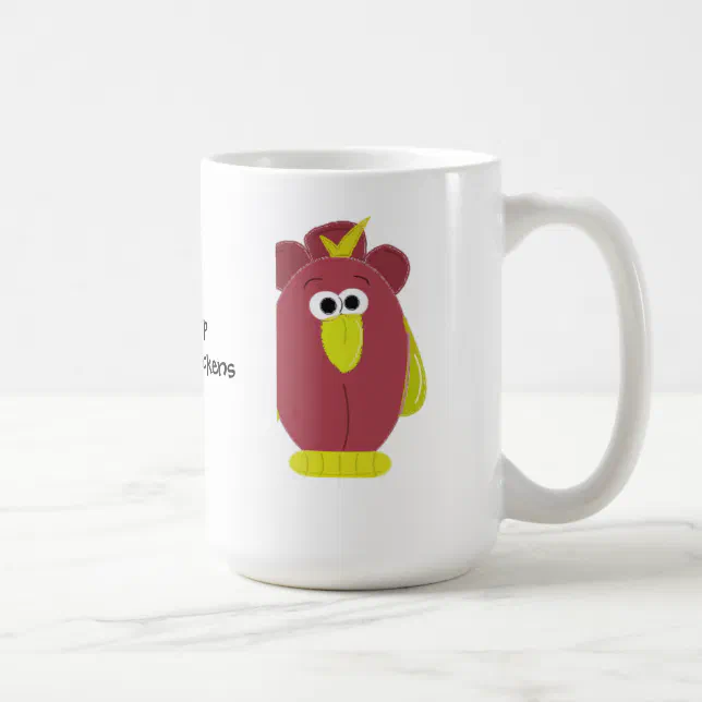 Funny Cartoon Chicken with Saying Coffee Mug | Zazzle