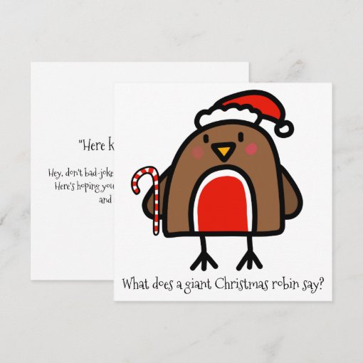 Funny Cartoon Christmas Robin Holiday Card | Zazzle