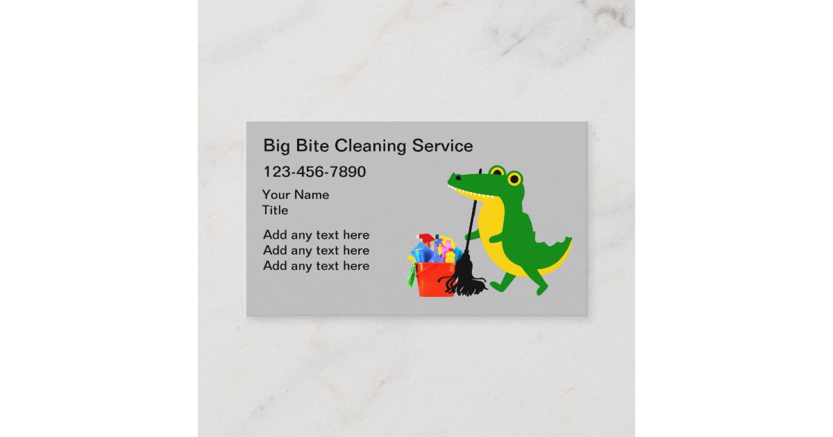 Funny Cartoon Cleaning Service Business Cards | Zazzle