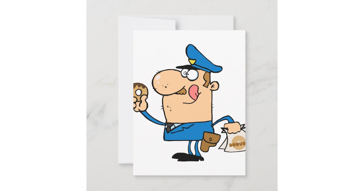 funny cartoon cop eating donuts | Zazzle