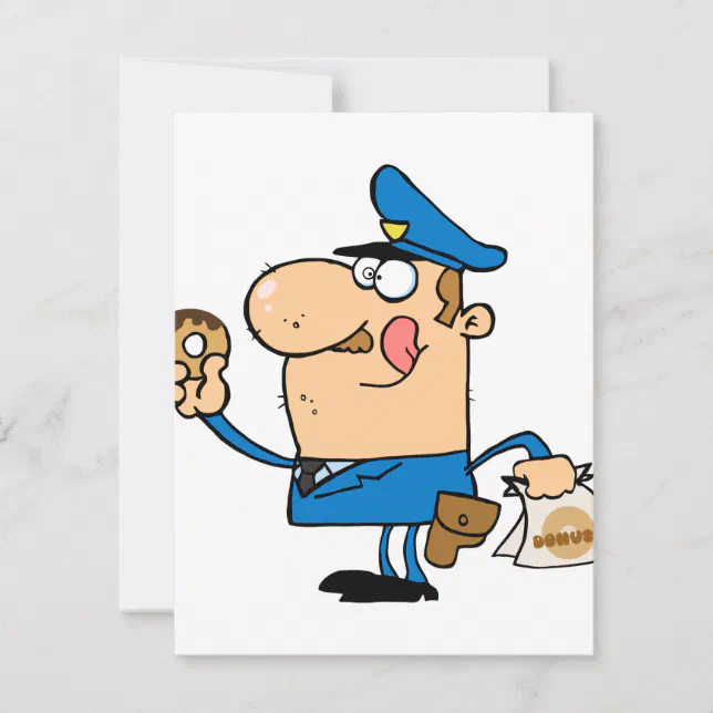 funny cartoon cop eating donuts | Zazzle