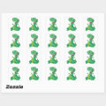 Funny Cartoon Dinosaur Roaring T-Rex Square Sticker | Zazzle