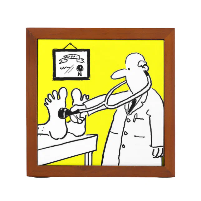 Funny Cartoon Doctor with Stethoscope & Patient De Desk Organizer | Zazzle