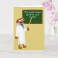 Funny Cartoon Dog in Lab Coat Birthday Card | Zazzle