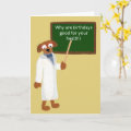Funny Cartoon Dog in Lab Coat Birthday Card | Zazzle