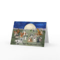 Funny Cartoon Dogs Moon Holiday Card | Zazzle