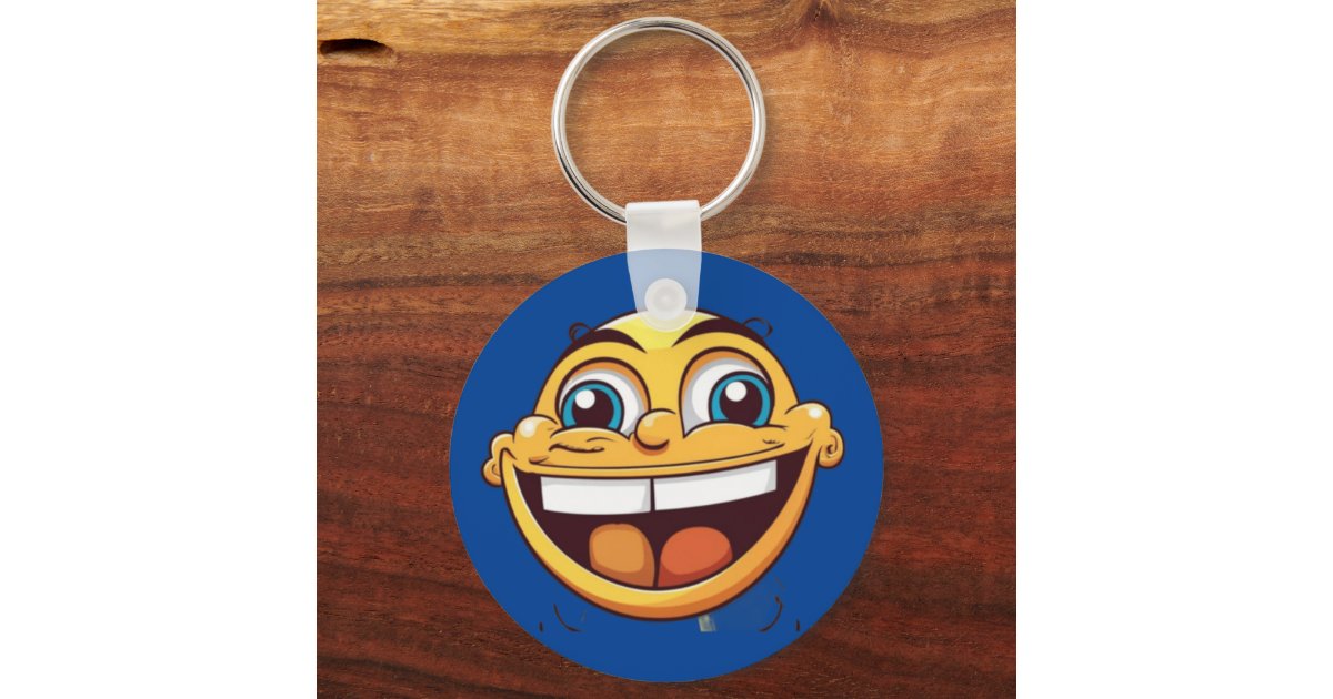 Funny cartoon face keychain | Zazzle
