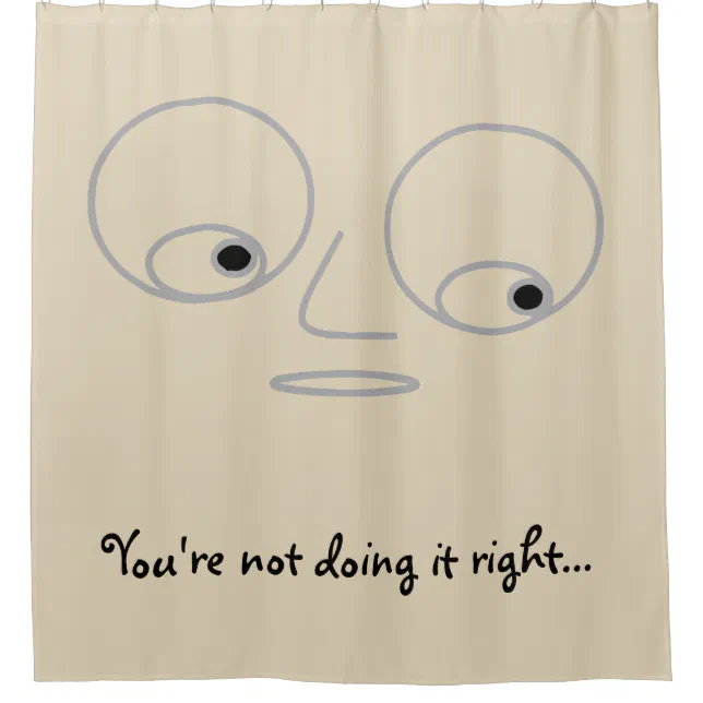 Funny Cartoon Face With Huge Eyes Shower Curtain Zazzle