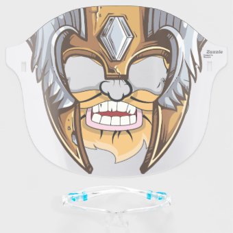 Funny Cartoon Fierce Viking Costume Face Shield | Zazzle