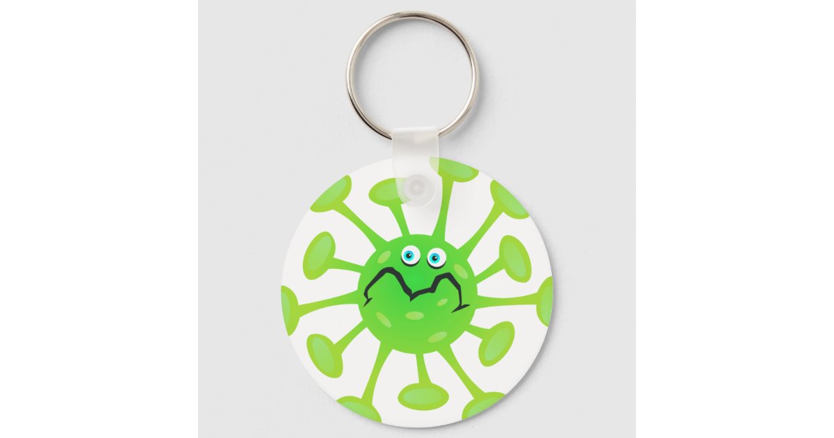 Funny Cartoon Germ Bacteria Keychain | Zazzle