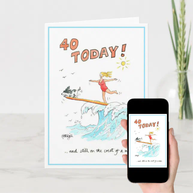Funny cartoon greeting card - 40 today | Zazzle