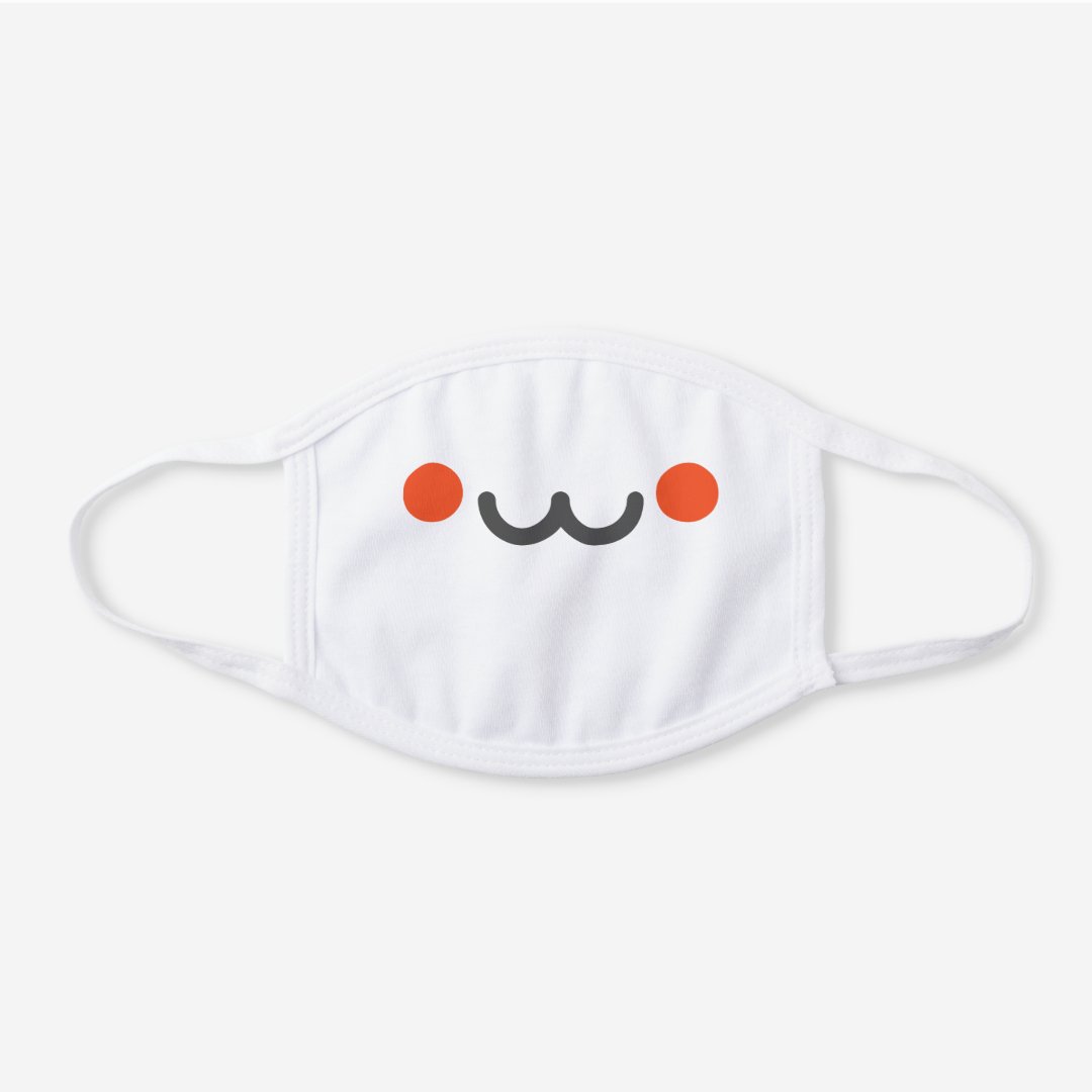 Funny Cartoon Happy Emoticons Smiling Red Dimple White Cotton Face Mask ...