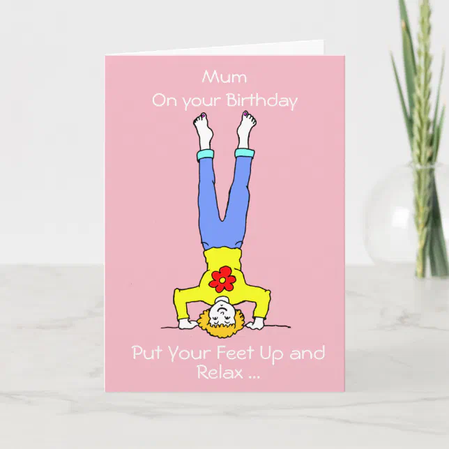 Funny Cartoon Mom Mom Birthday Card | Zazzle