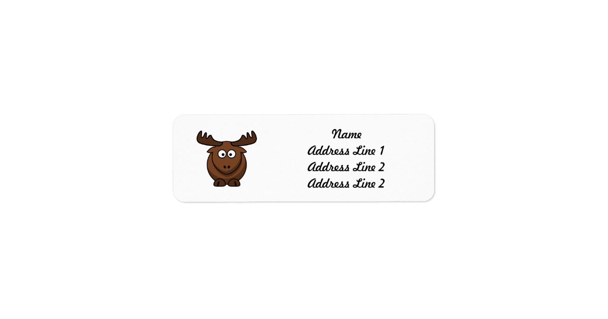 Funny Cartoon Moose Label | Zazzle
