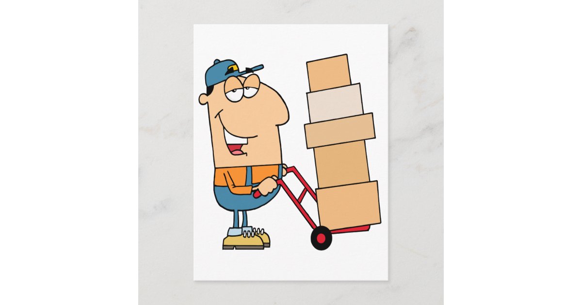 funny cartoon mover postcard | Zazzle