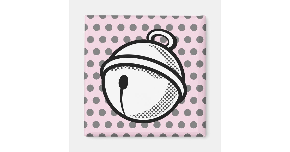 Funny Cartoon Pink Black White Cat Bell Pop Art Magnet | Zazzle