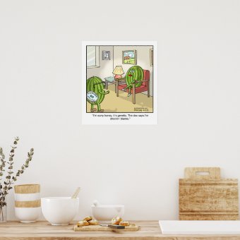 Funny Cartoon Poster-Seedless Watermelon Poster | Zazzle