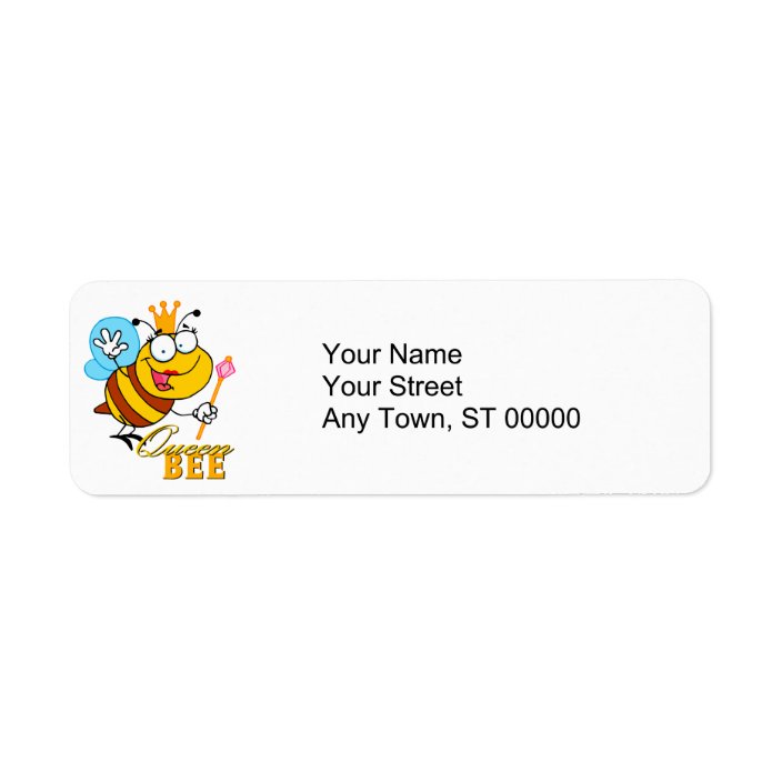 funny cartoon queen bee with text label | Zazzle.com
