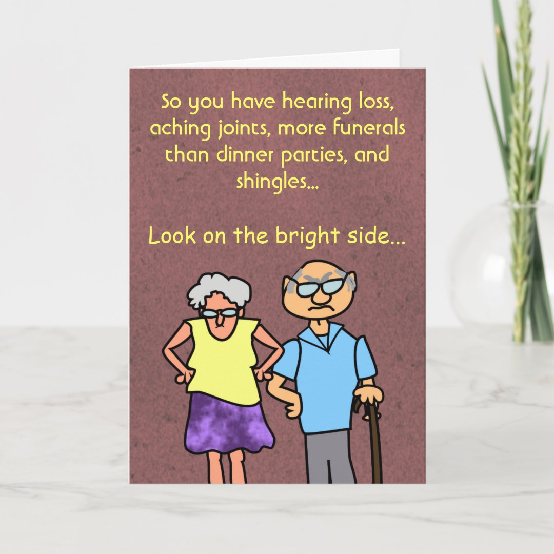 Funny Cartoon Seniors Discount Old Age Birthday Card | Zazzle