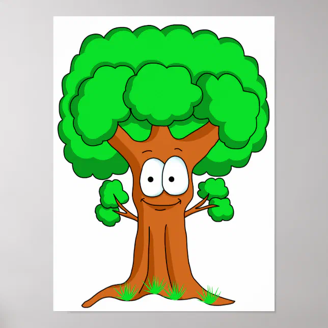 Funny Cartoon Tree Poster | Zazzle