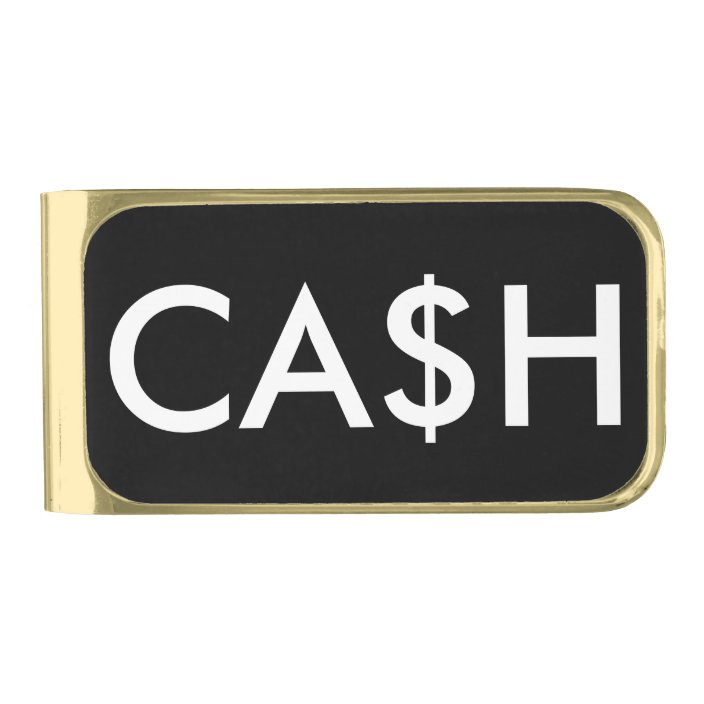 Funny Cash Dollar Sign Gold Finish Money Clip | Zazzle