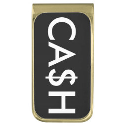 Funny Cash Dollar Sign Gold Finish Money Clip | Zazzle