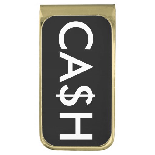 Funny Cash Dollar Sign Gold Finish Money Clip | Zazzle