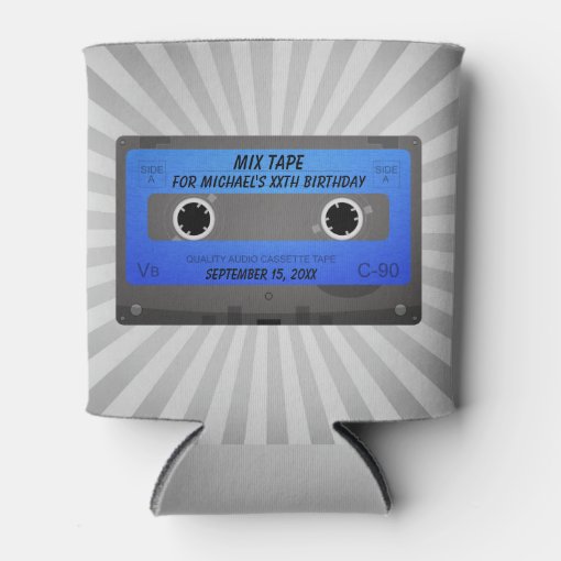 Funny Cassette Tape Birthday Party Can Cooler | Zazzle