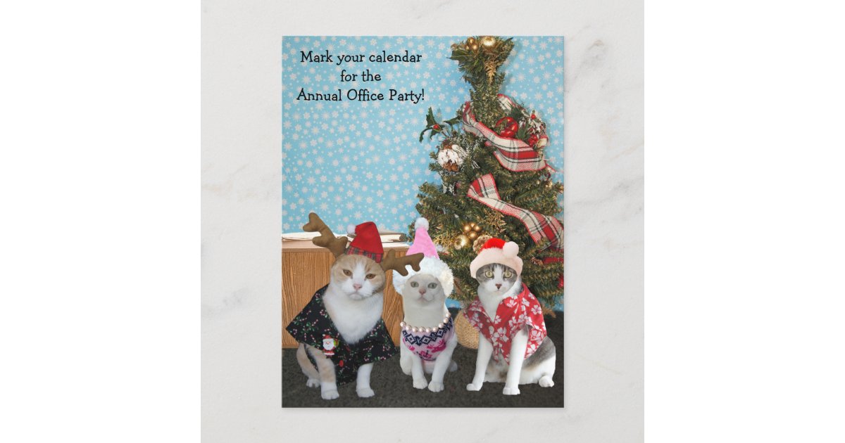Funny Cat Coworkers/Office Party Invitation Postcard | Zazzle