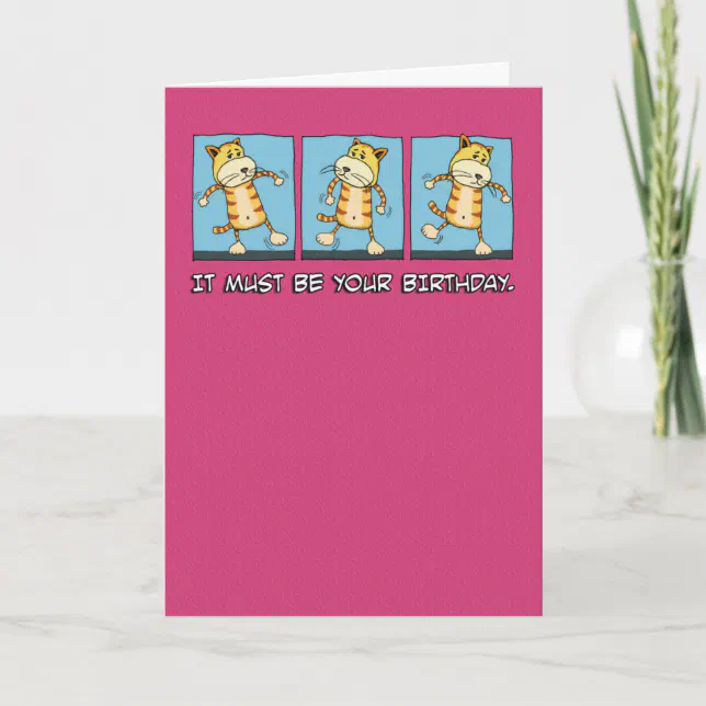 Funny Cat Dancing Birthday Card | Zazzle