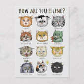 Funny Cat Feeling Chart How Are You Feline? Postcard | Zazzle