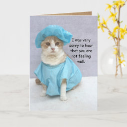 Funny Cat Get Well Card | Zazzle