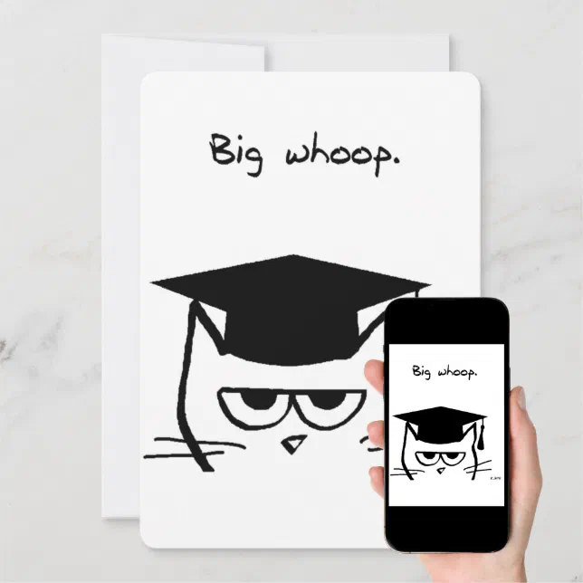 Funny Cat Graduation Announcement or Grad Party | Zazzle