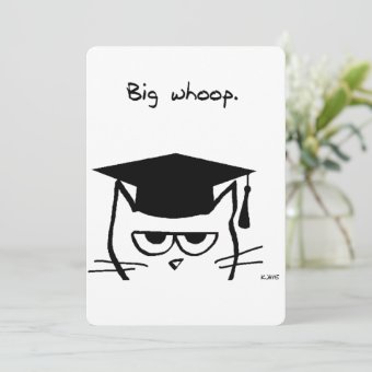 Funny Cat Graduation Announcement or Grad Party | Zazzle