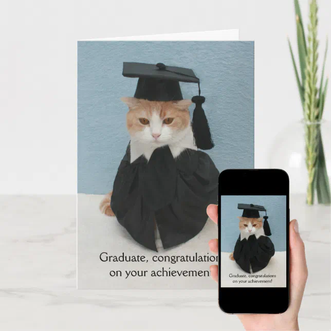 Funny Cat Graduation Card | Zazzle