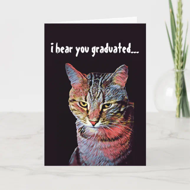 Funny Cat Graduation Card | Zazzle