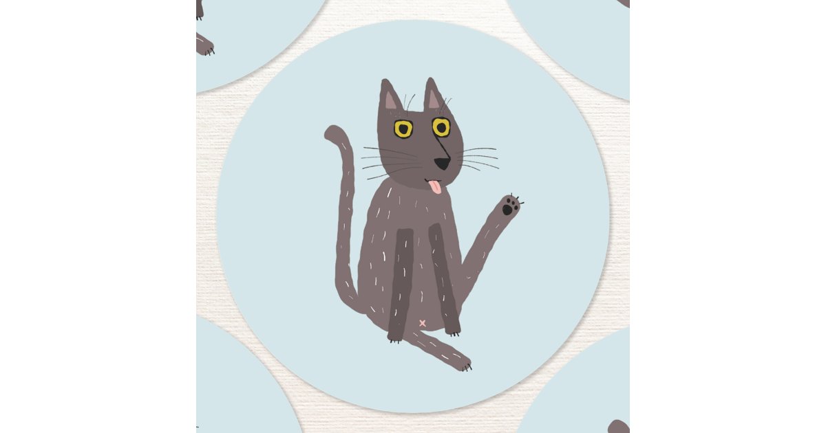 Funny Cat Humor Classic Round Sticker | Zazzle