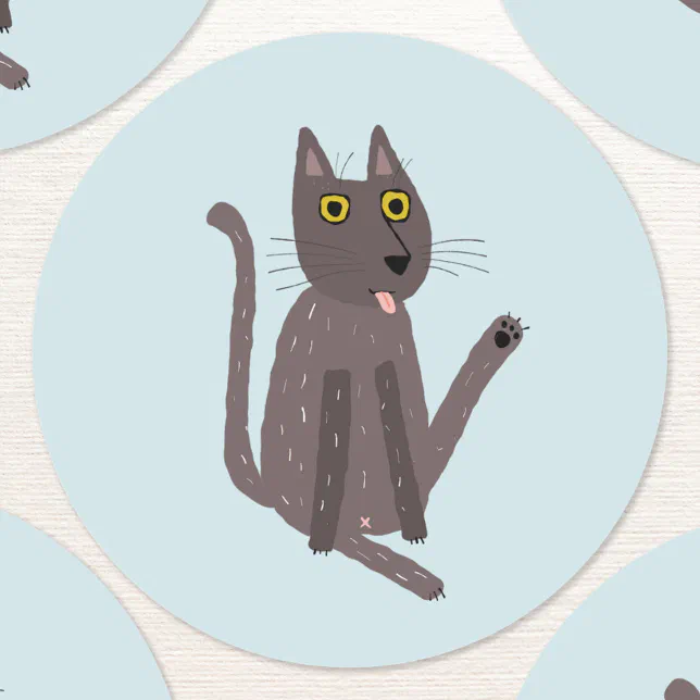Funny Cat Humor Classic Round Sticker | Zazzle