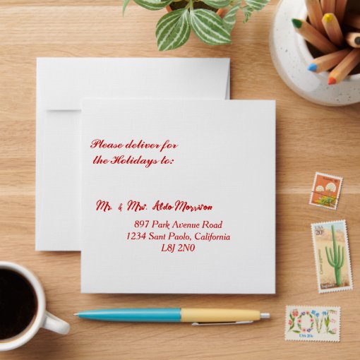 Funny Cat I Woke Up Like This Christmas Holiday Envelope | Zazzle