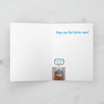 Funny Cat Medical Get Well Card | Zazzle