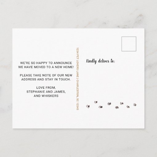 Funny Cat Photo Personalized Pet Moving Announcement Postcard | Zazzle