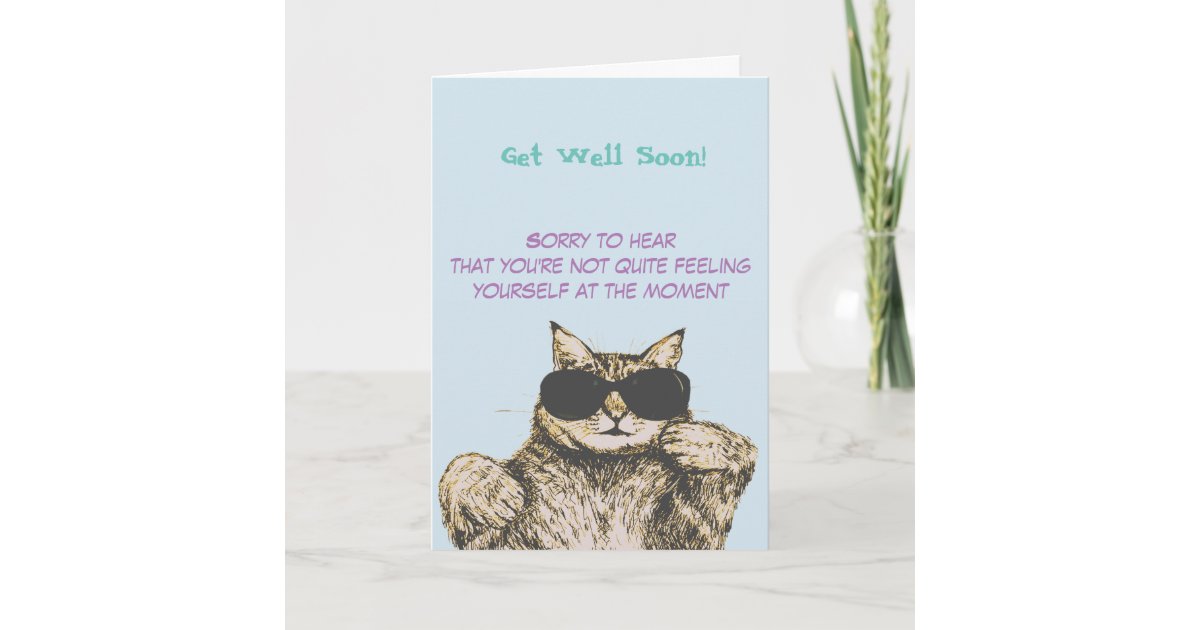 Funny Cat Picture Get Well Card | Zazzle.com