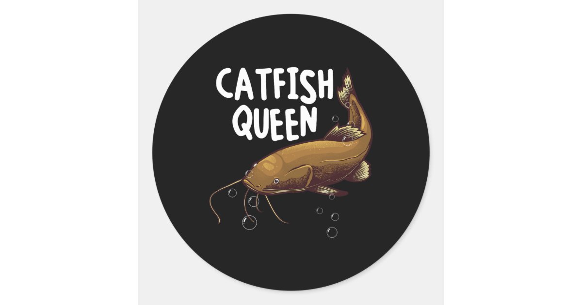 Funny Catfishing Art Women Mom Catfish Queen Fishi Classic Round ...